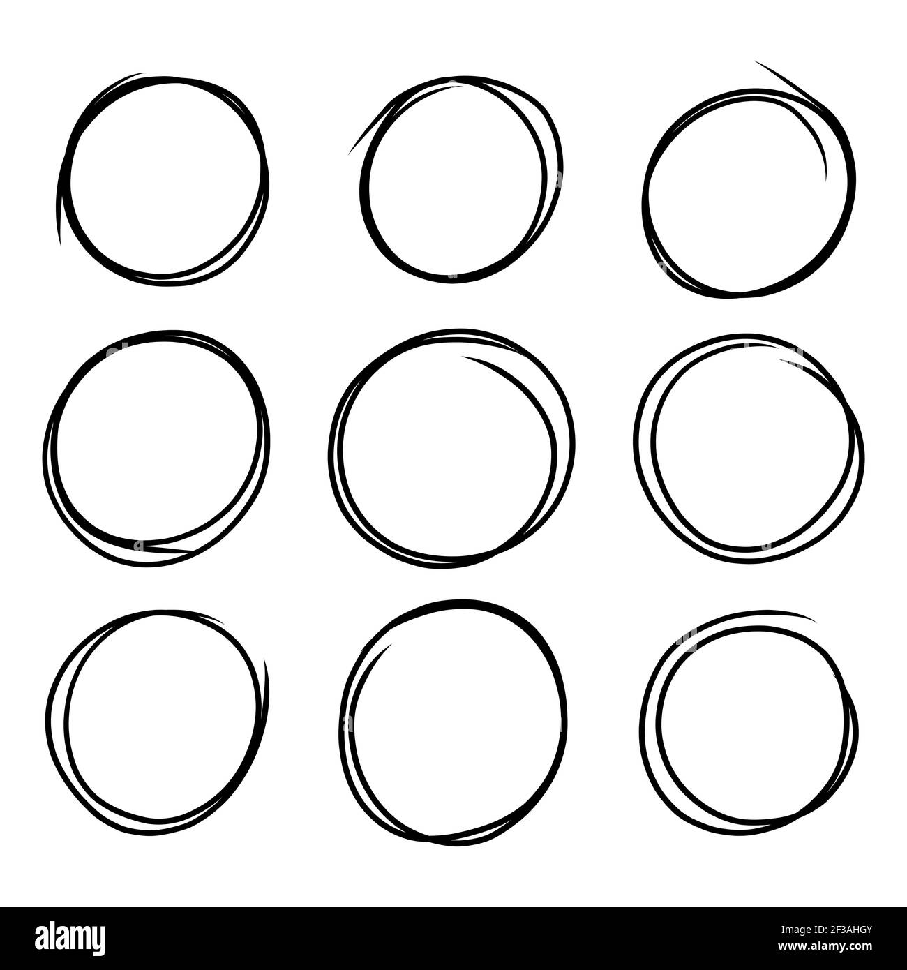 Doodle circle sketch. Hand drawn round shape Stock Vector Image & Art ...