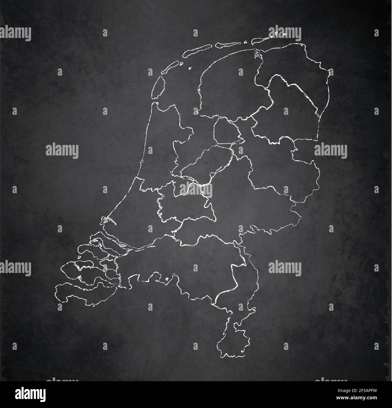 Netherlands map, administrative division separates regions and names ...