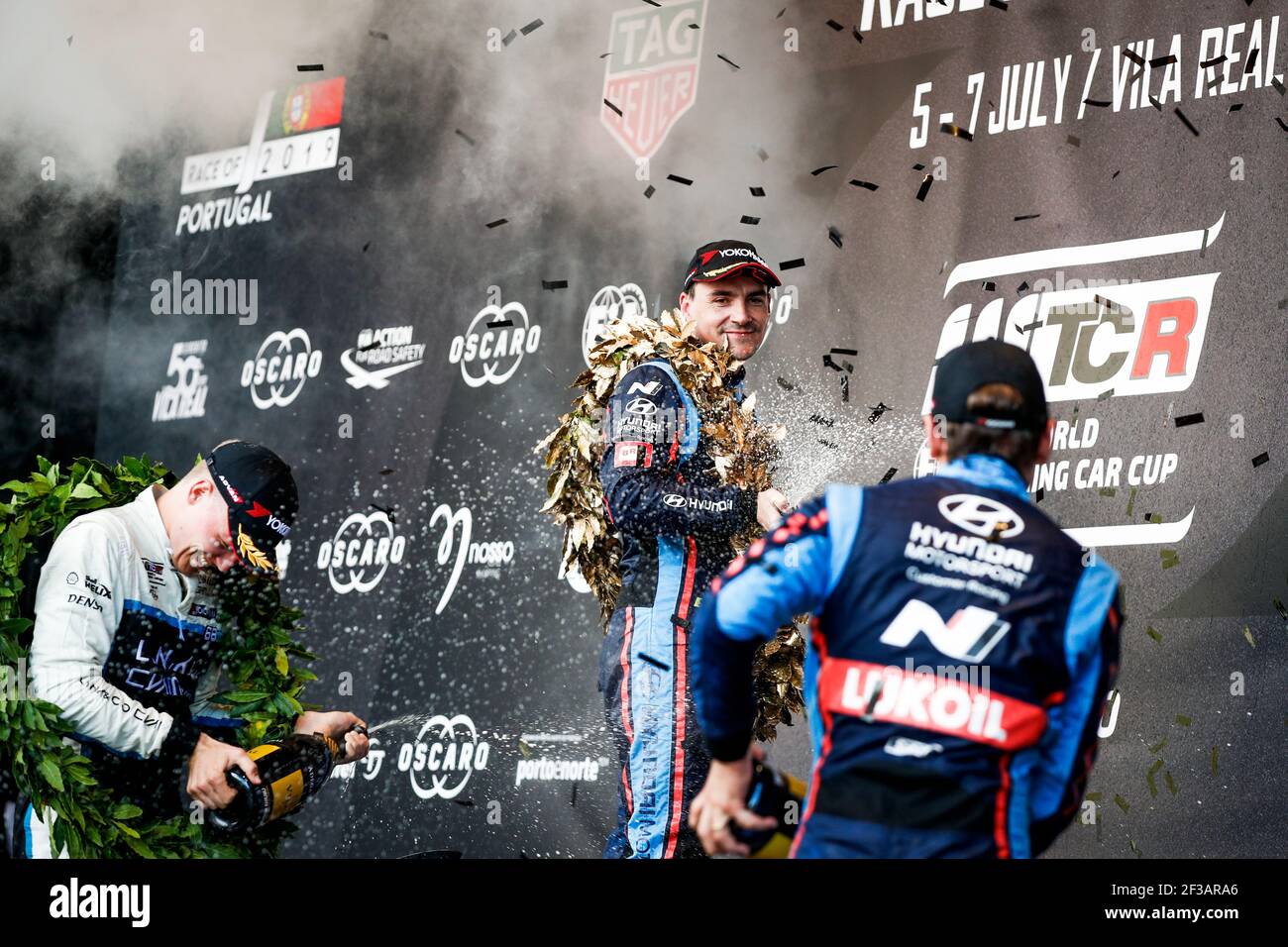 Podium of race 1: EHRLACHER Yann, (FRA), Cyan Performance Lynk & Co ...