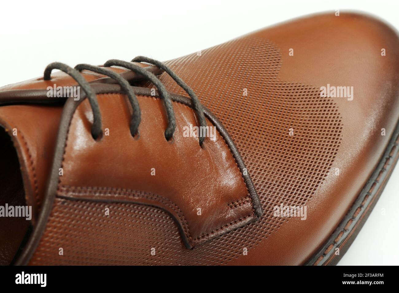 Elegant handmade leather brown shoes Stock Photo - Alamy