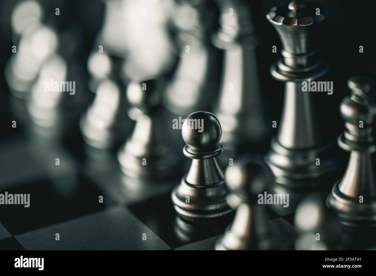 business game competitive strategy with chess board game with blur ...