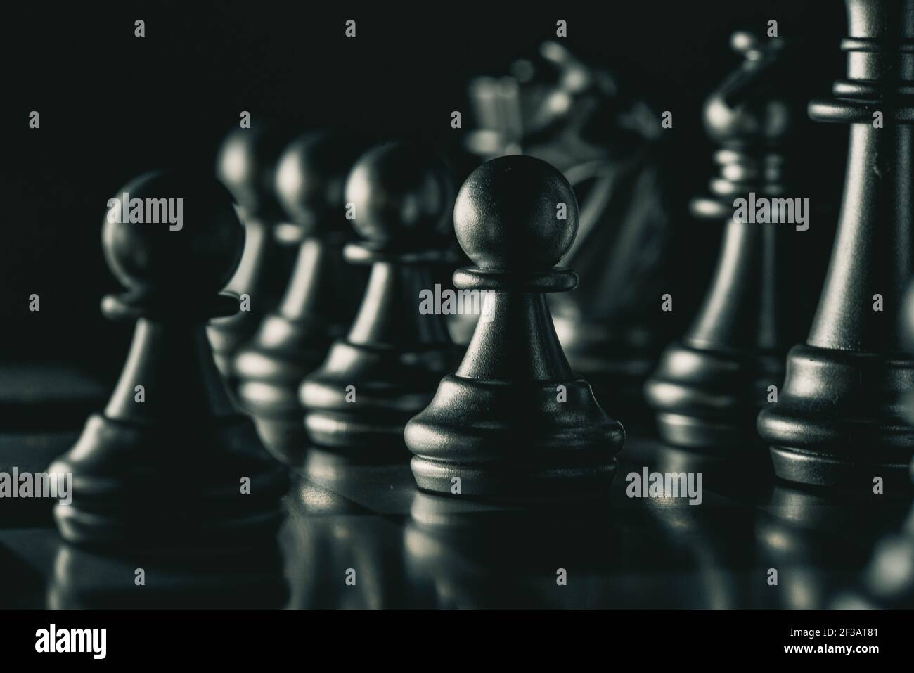 business game competitive strategy with chess board game with blur ...