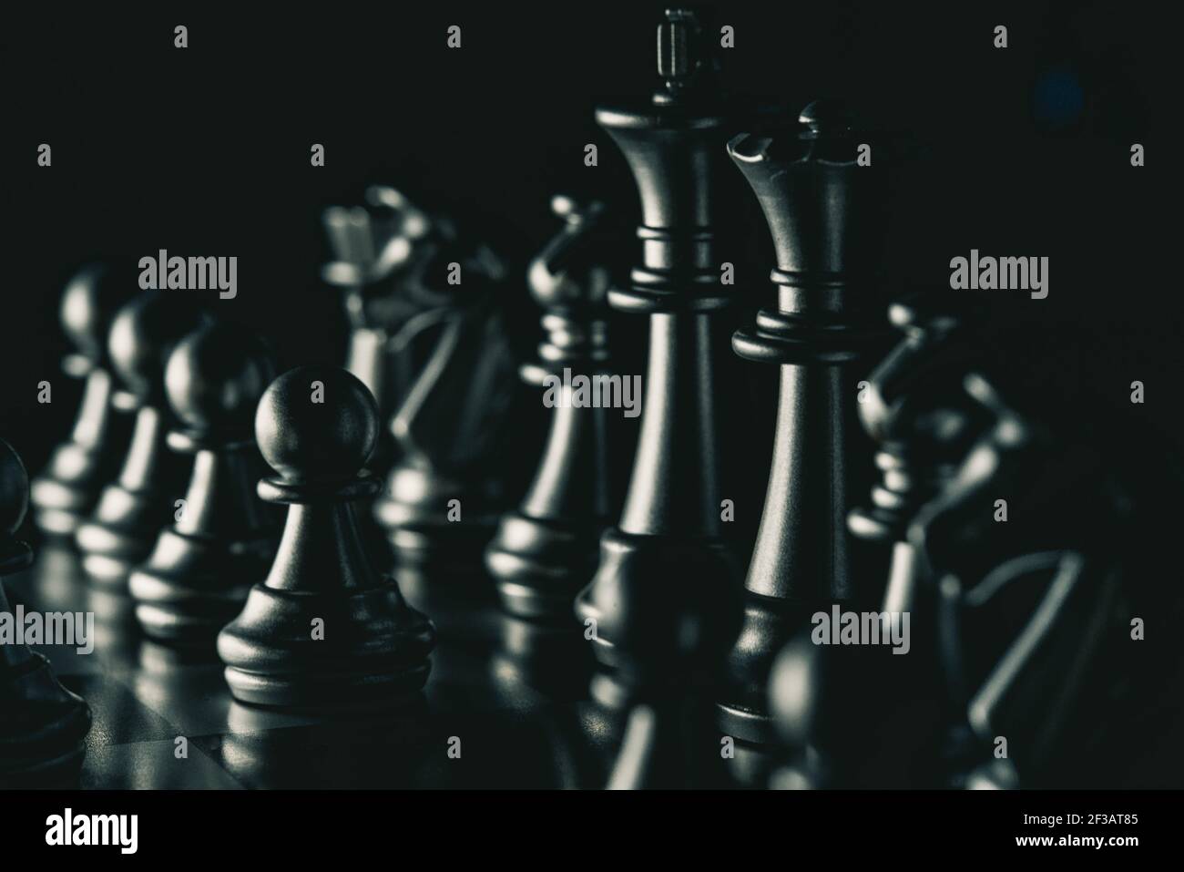 business game competitive strategy with chess board game with blur ...