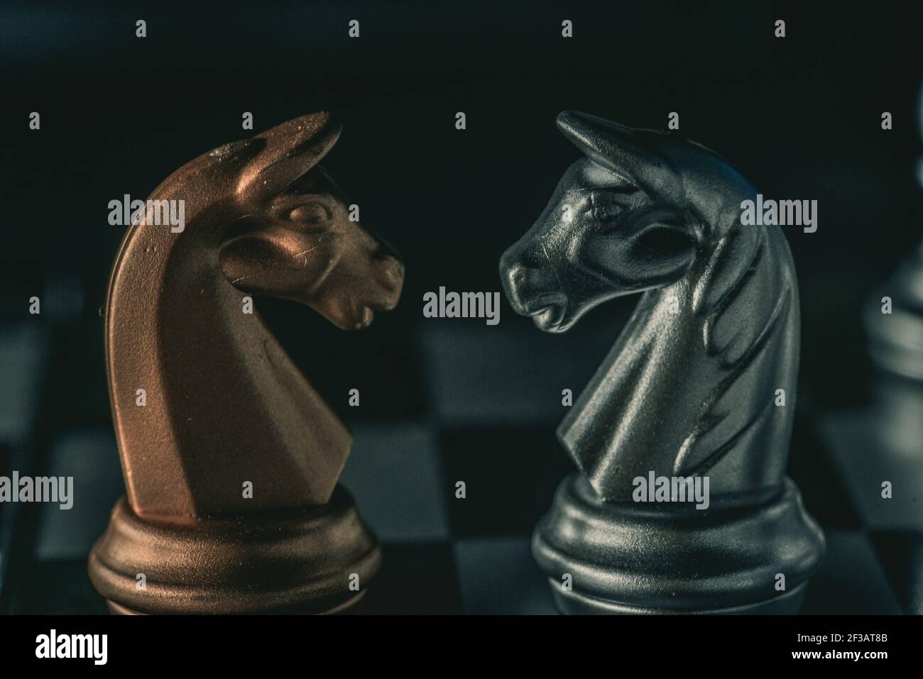 business game competitive strategy with chess board game with blur ...