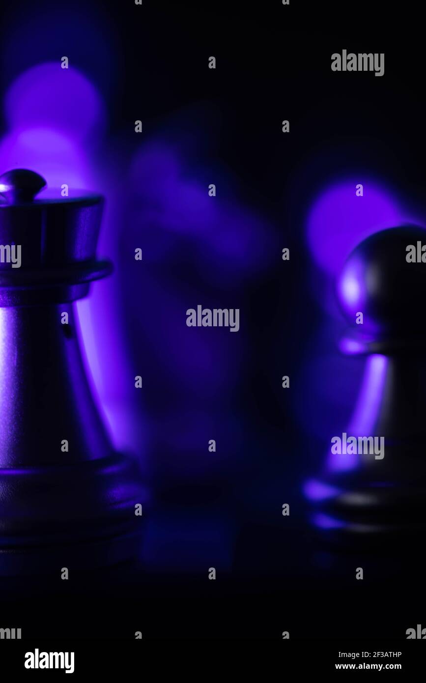 business game competitive strategy with chess board game with blur ...