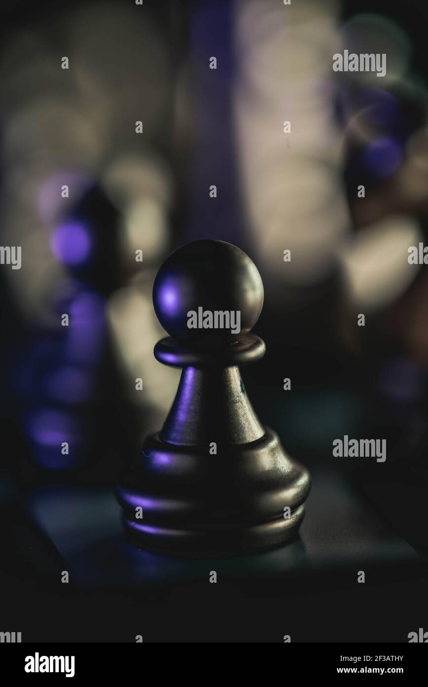 business game competitive strategy with chess board game with blur ...