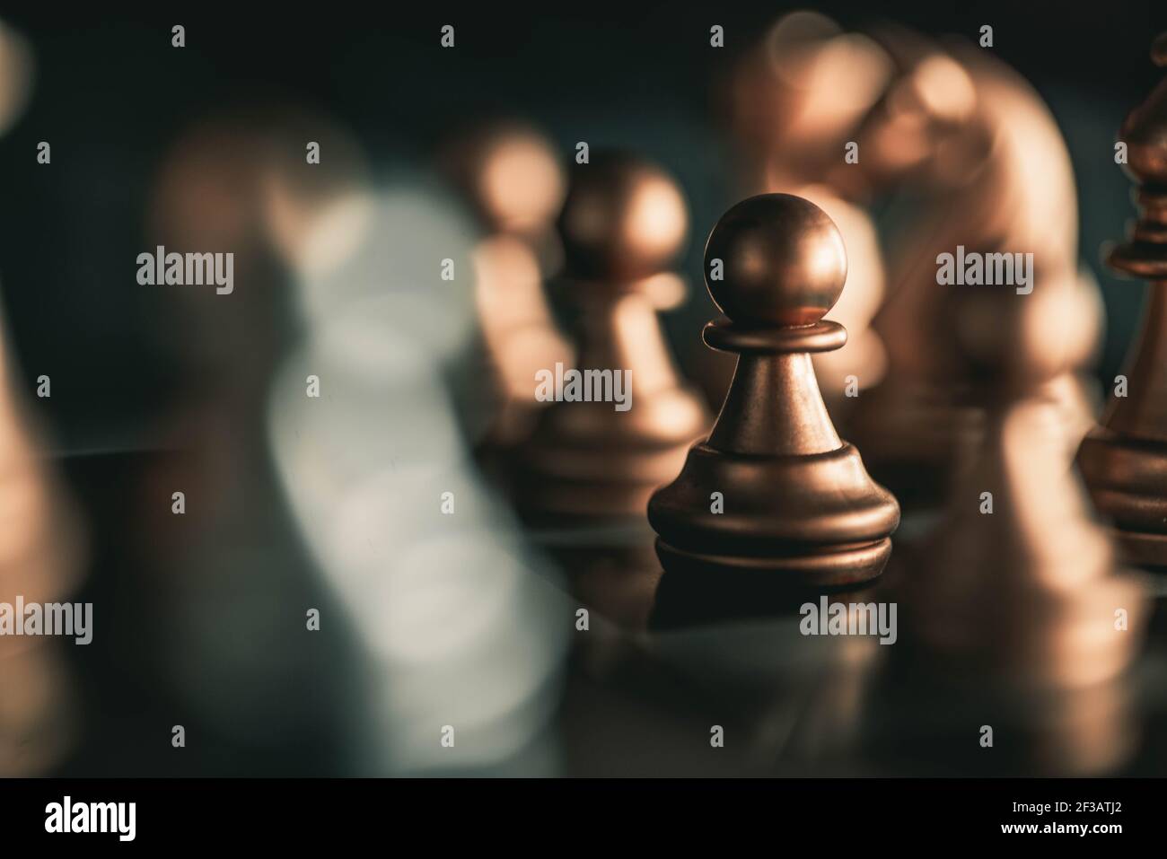 business game competitive strategy with chess board game with blur ...