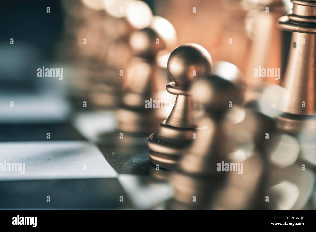 business game competitive strategy with chess board game with blur ...