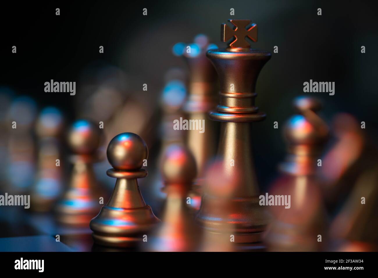 business game competitive strategy with chess board game with blur ...