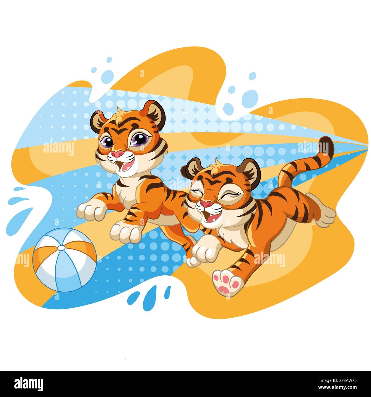 Tigers children are playing Stock Vector Images - Alamy