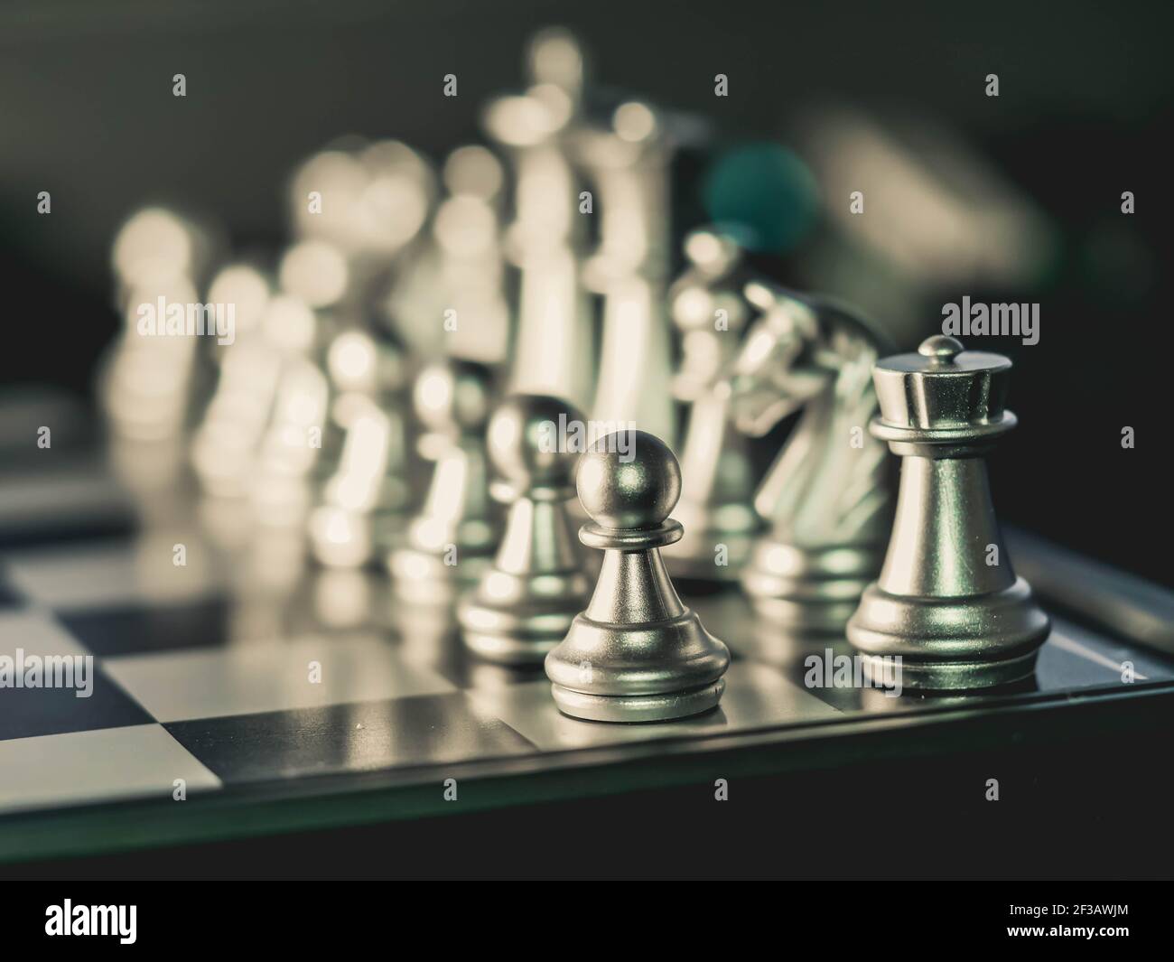 business game competitive strategy with chess board game with blur ...