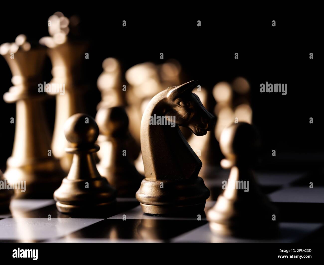 business game competitive strategy with chess board game with blur ...
