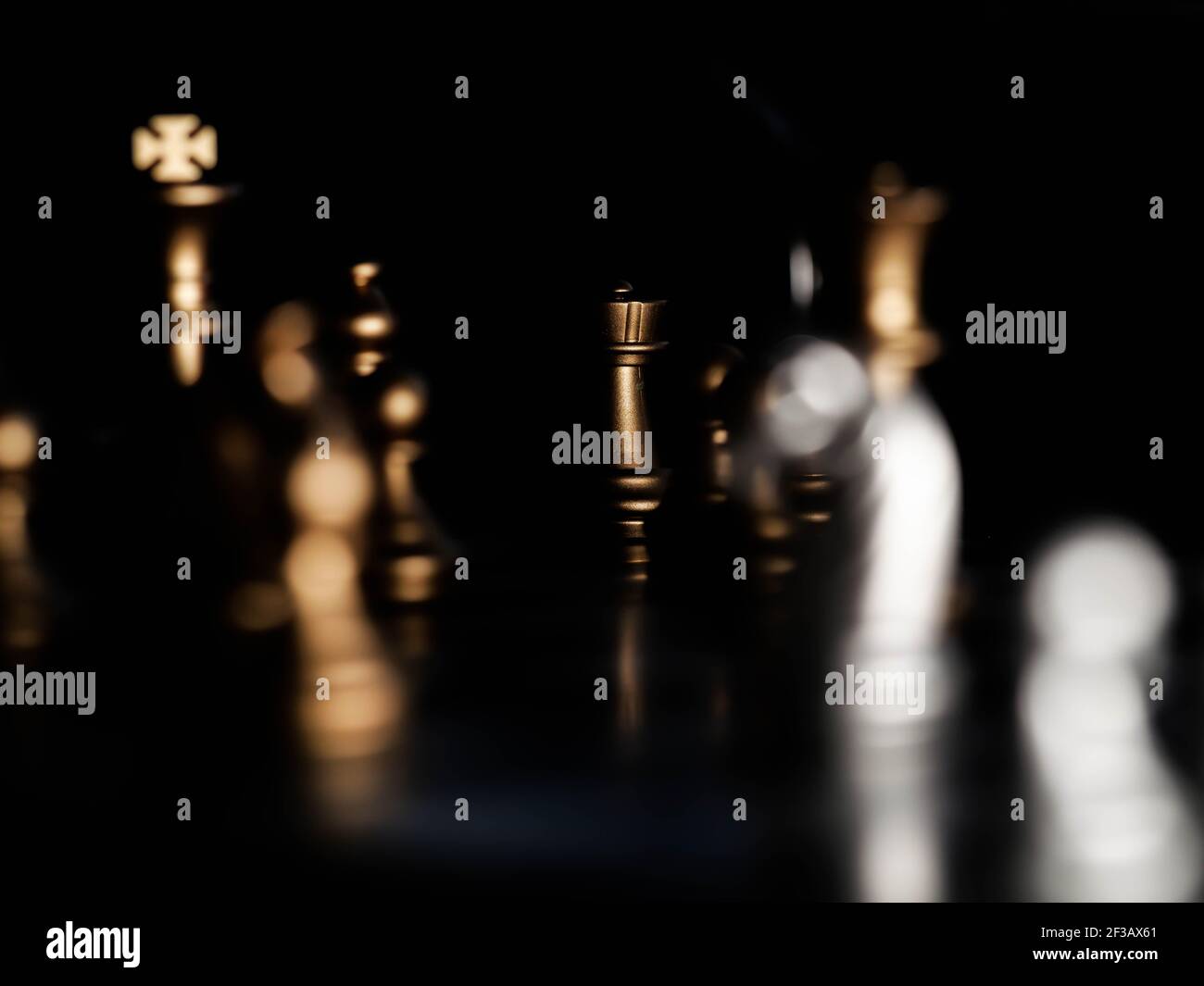 business game competitive strategy with chess board game with blur ...