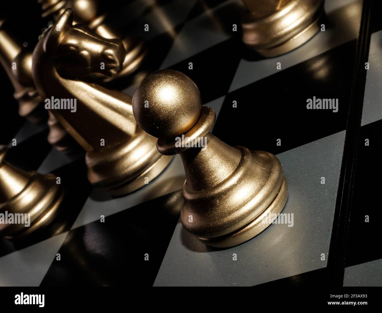 business game competitive strategy with chess board game with blur ...