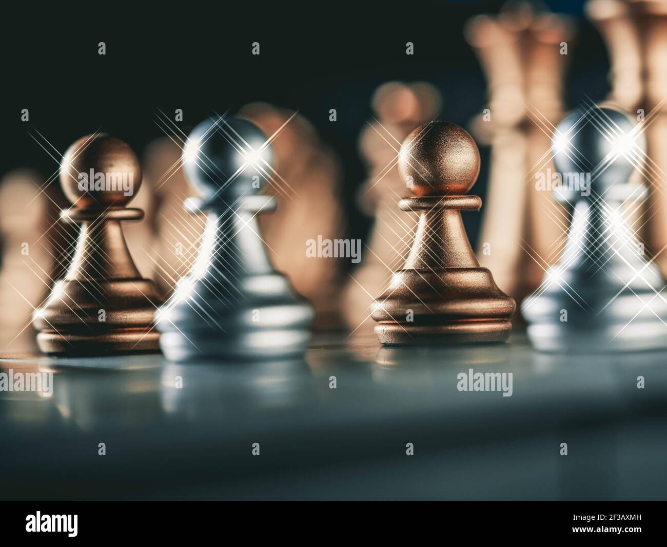 business game competitive strategy with chess board game with blur ...