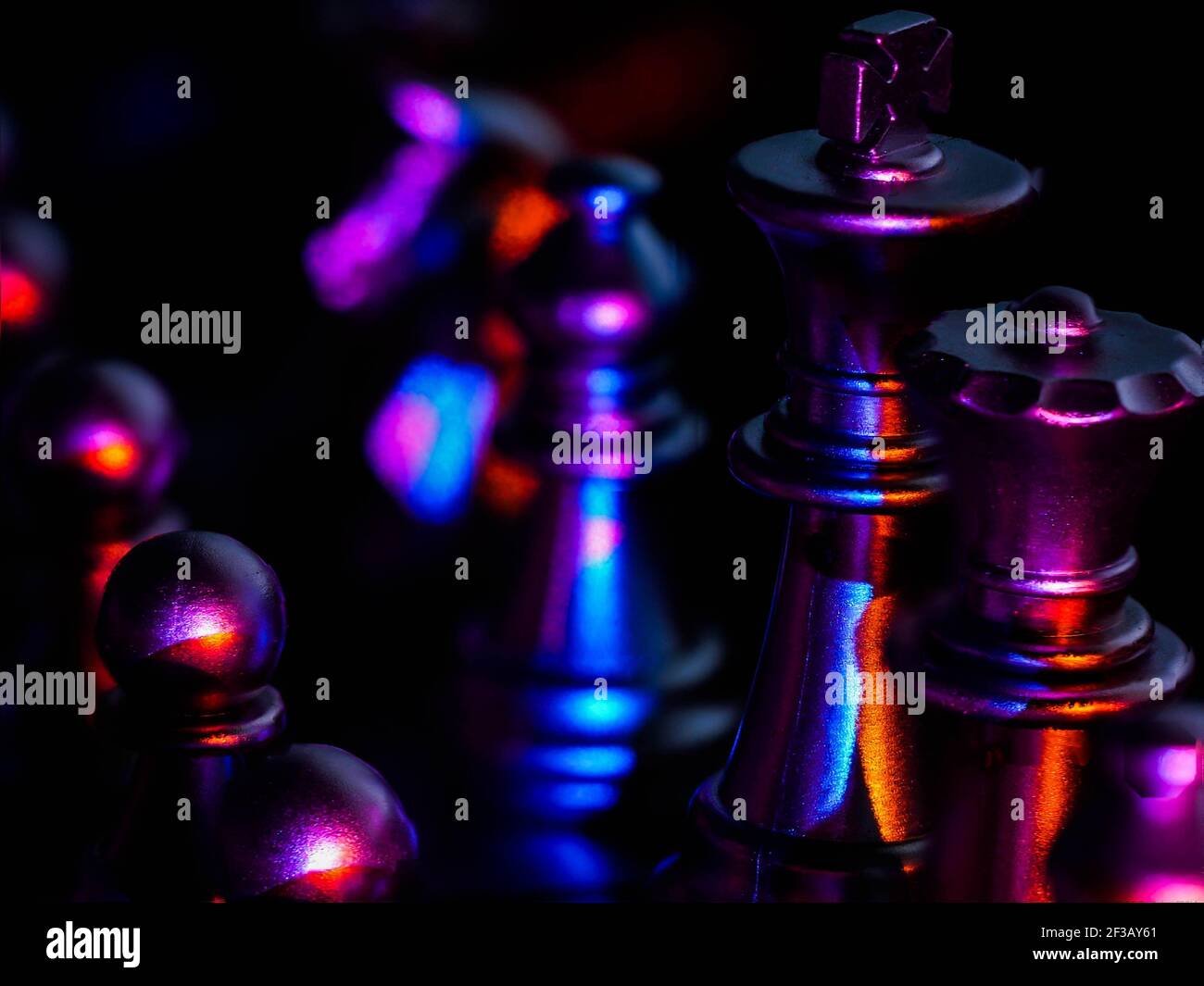 business game competitive strategy with chess board game with blur ...