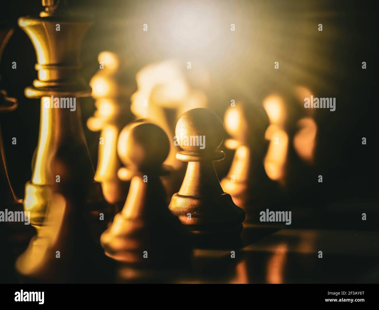 business game competitive strategy with chess board game with blur ...