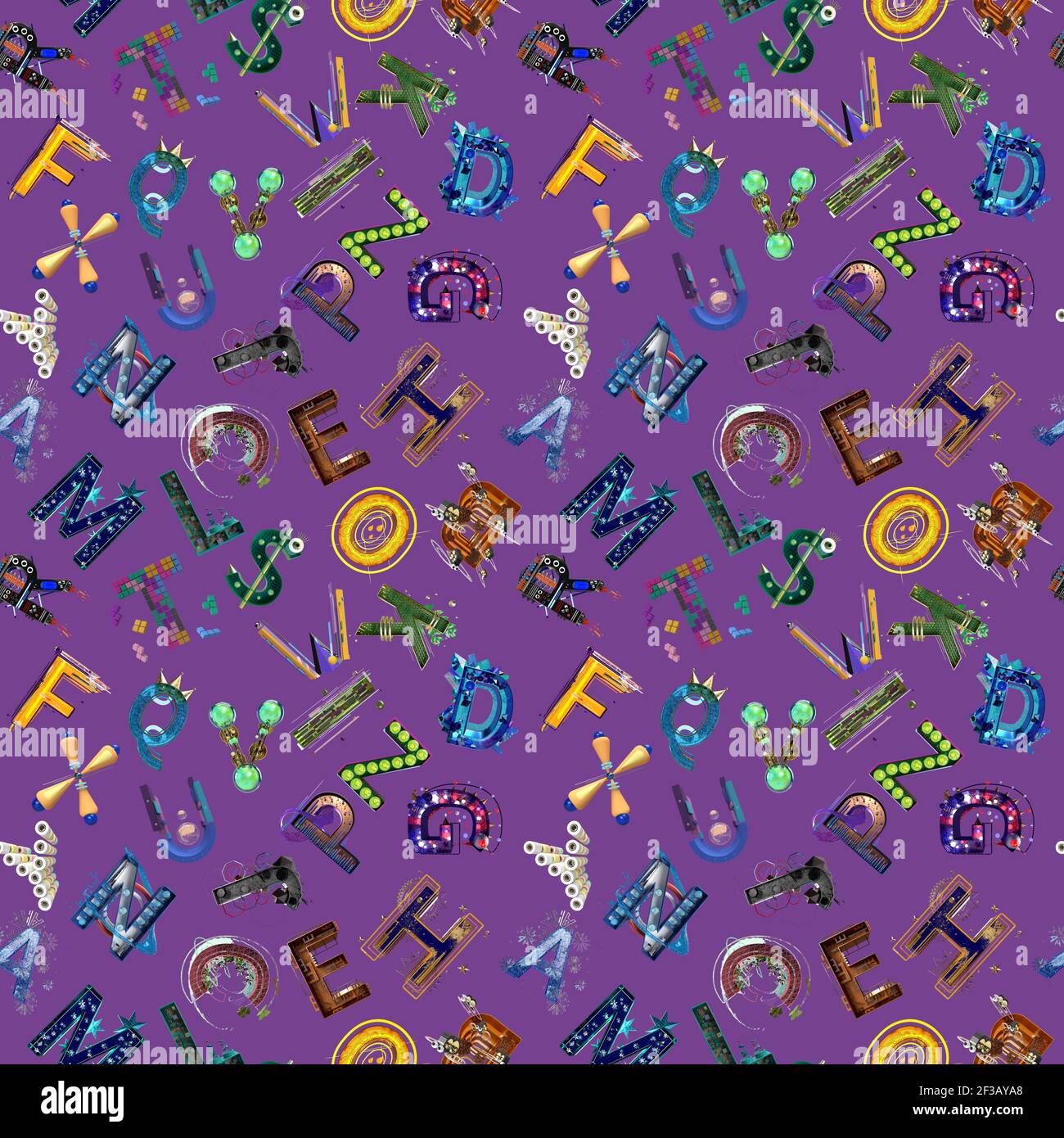 Abstract seamless alphabet pattern for textile design Stock Photo - Alamy