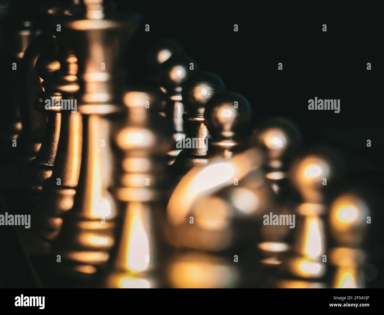 business game competitive strategy with chess board game with blur ...