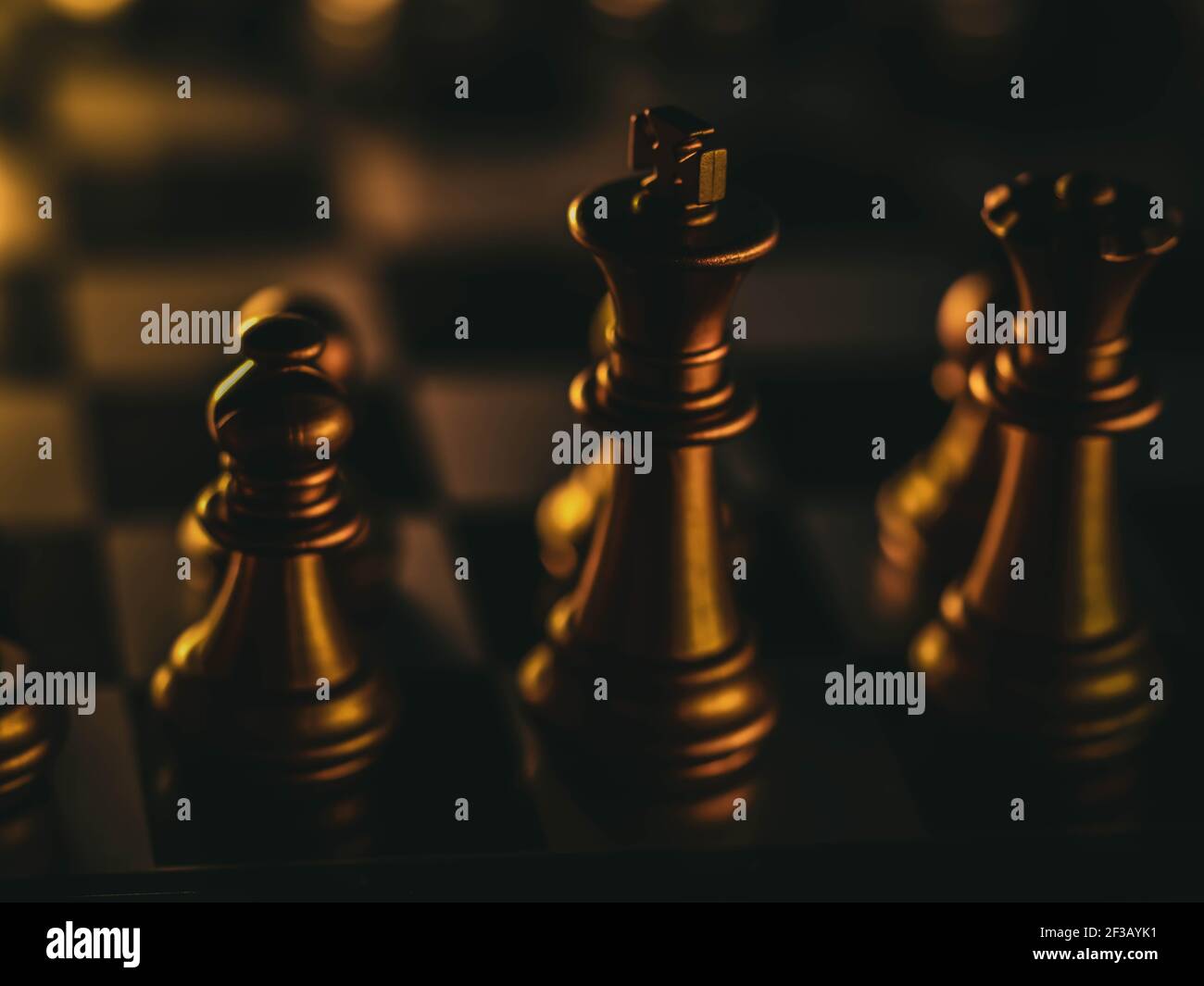 business game competitive strategy with chess board game with blur ...