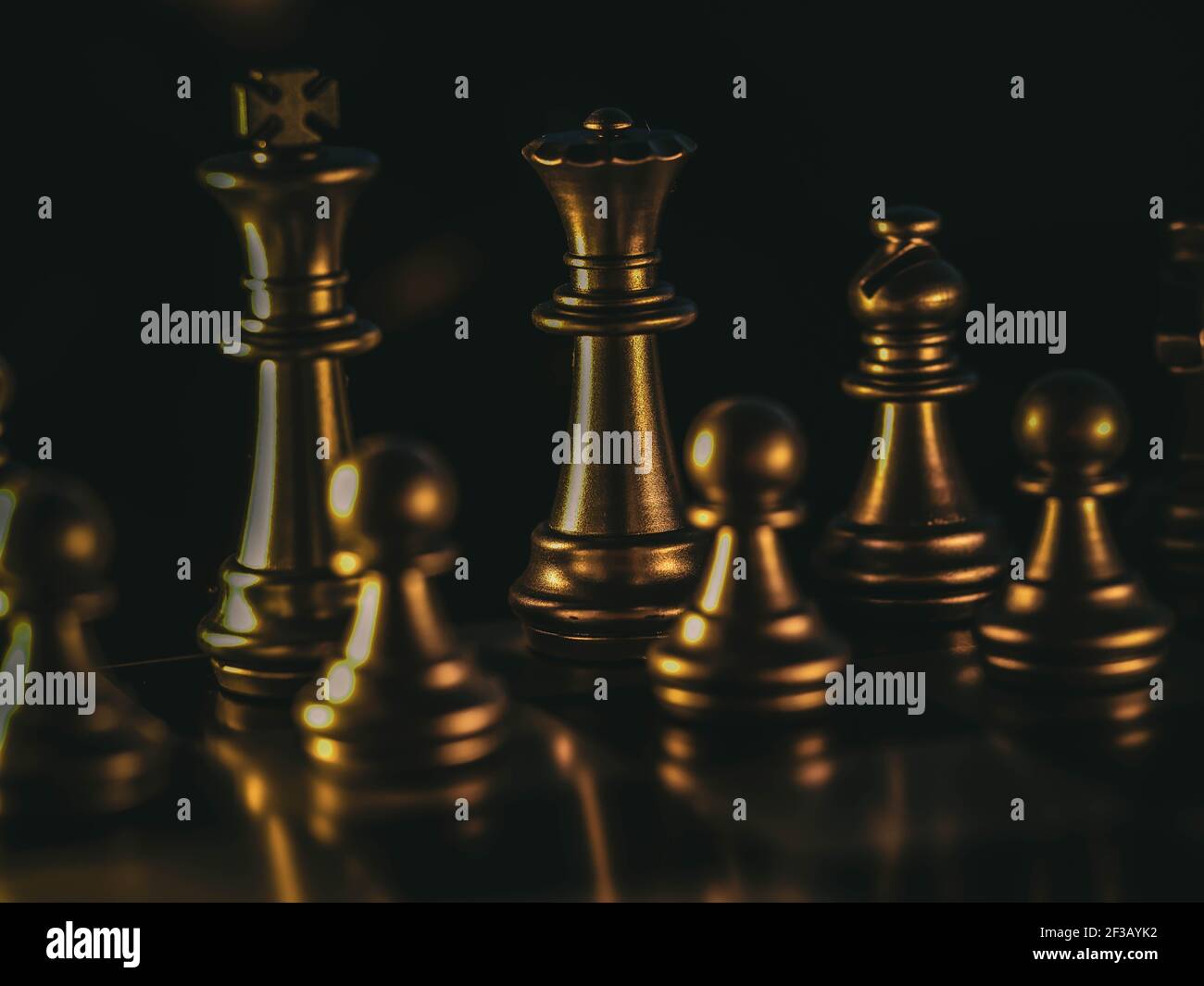 business game competitive strategy with chess board game with blur ...