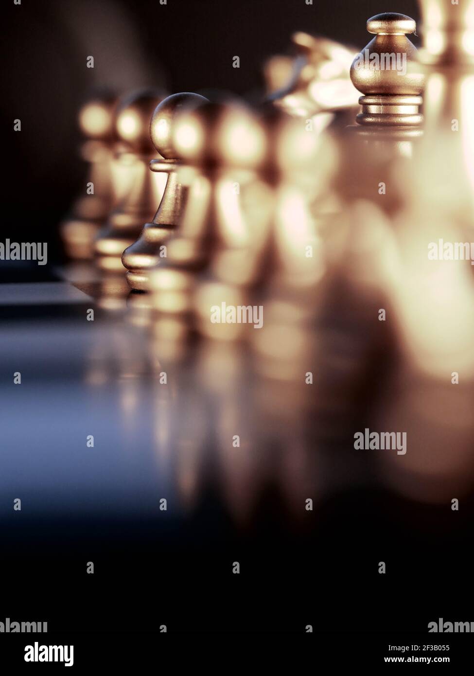 business game competitive strategy with chess board game with blur ...