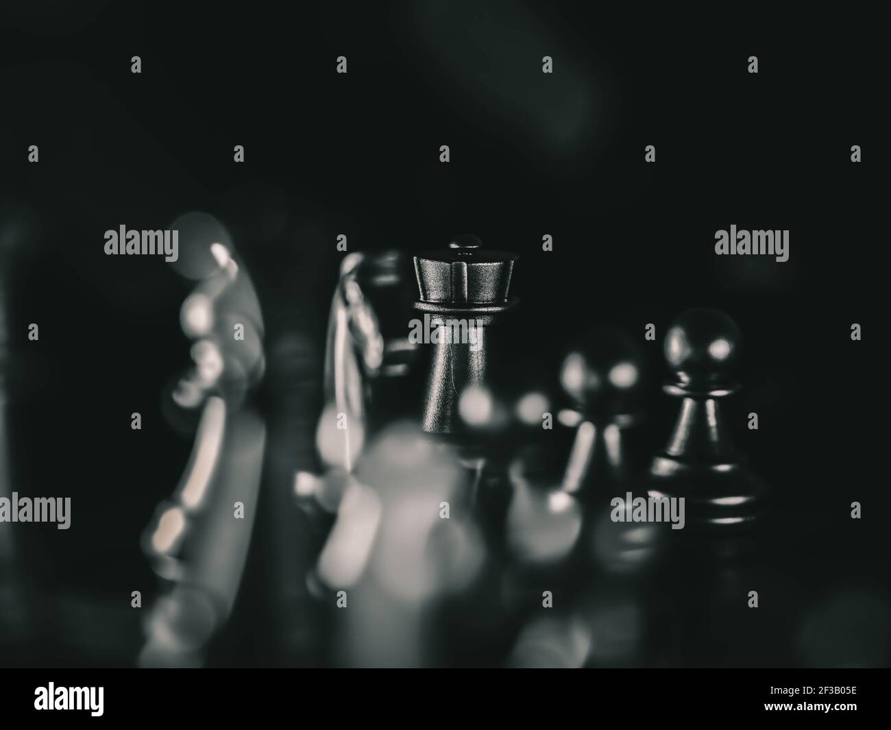 business game competitive strategy with chess board game with blur ...