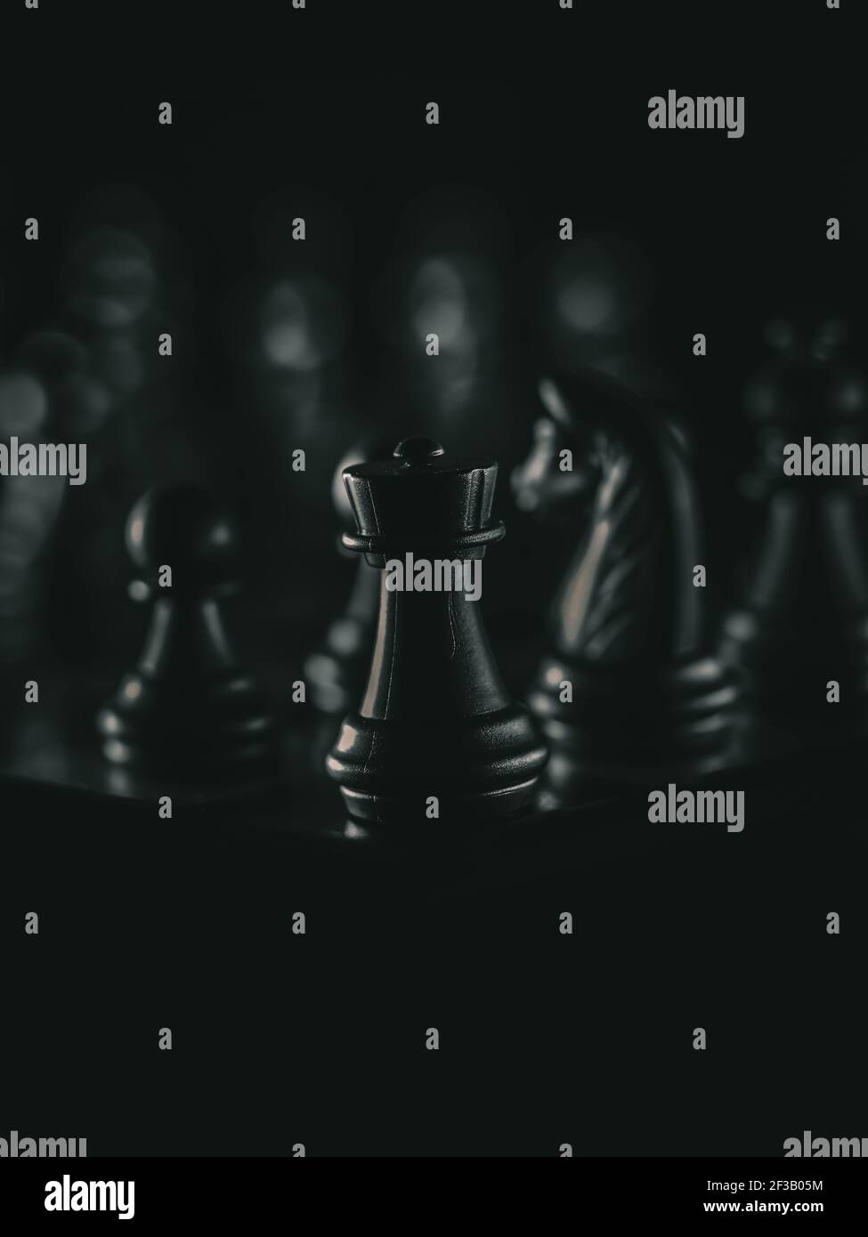 business game competitive strategy with chess board game with blur ...