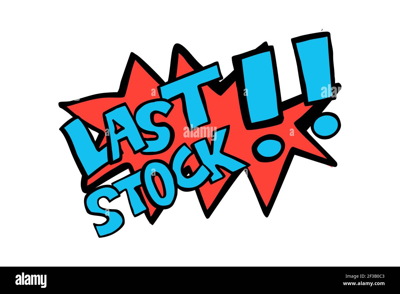 Vector Hand Draw Sketch Announcement, Last Stock, Isolated on White ...