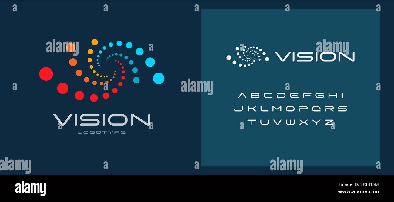 Laser vision correction, clinic logo concept. Abstract dots logo ...