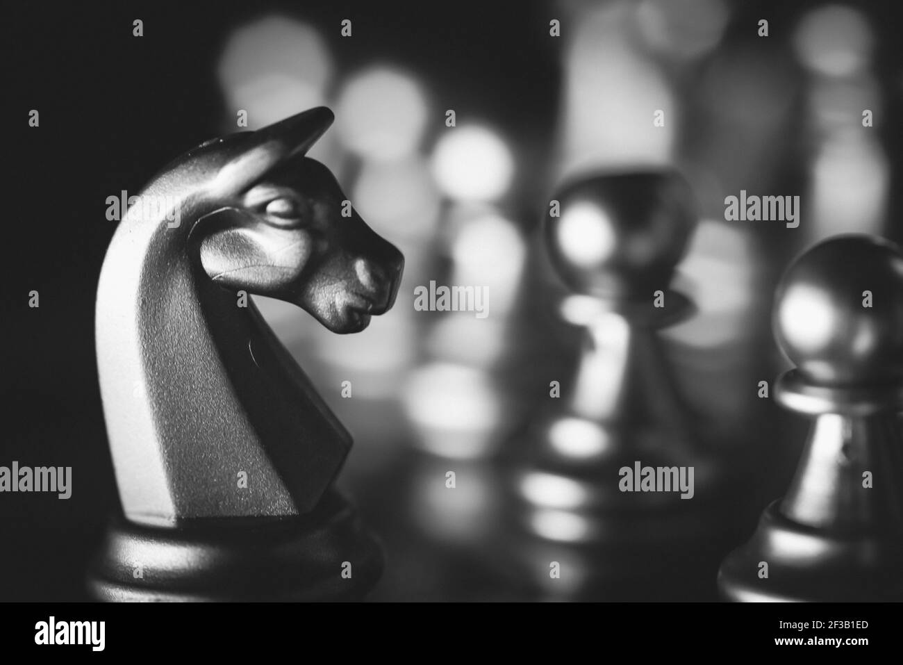 business game competitive strategy with chess board game with blur ...