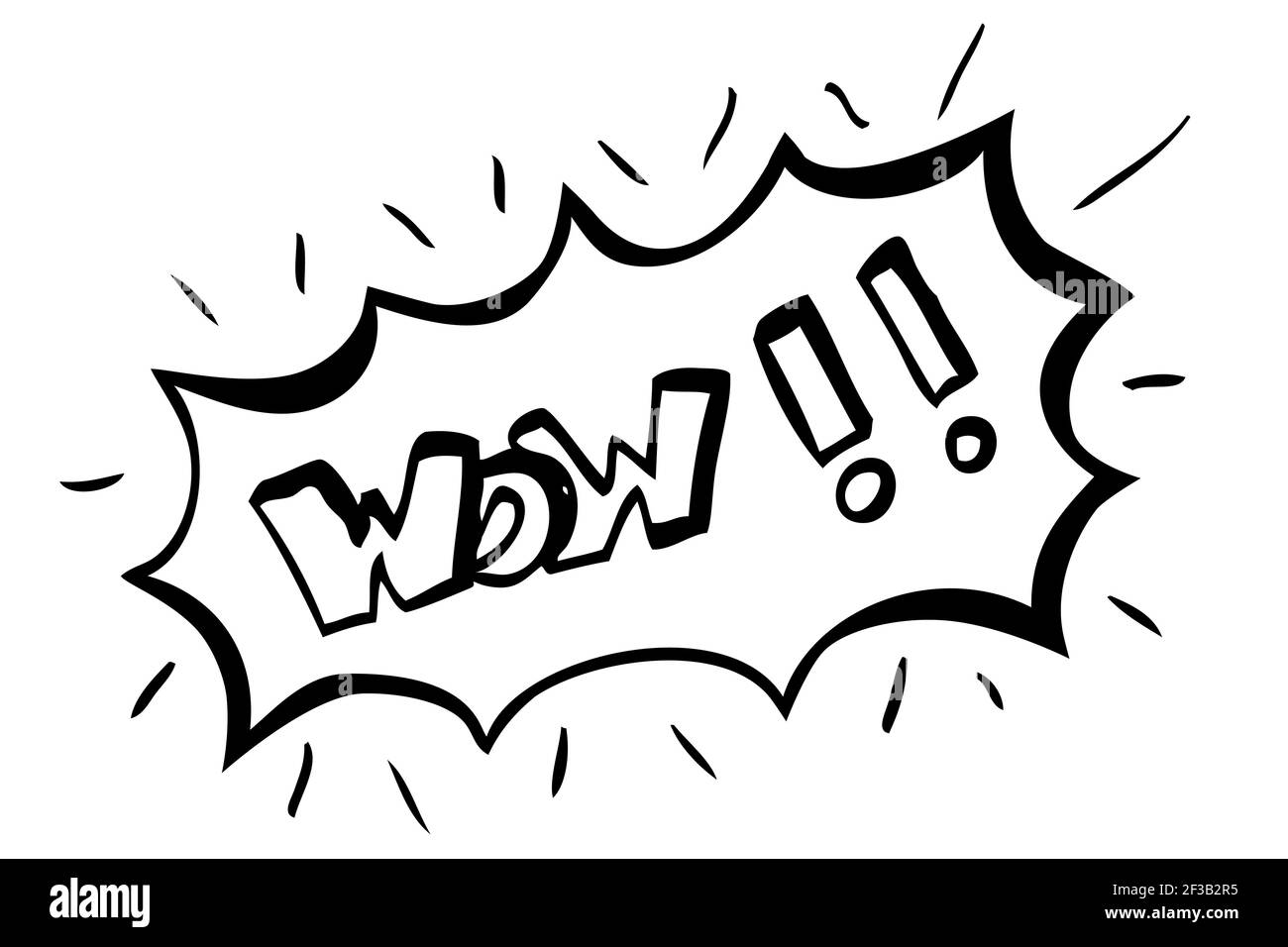 Hand Draw Sketch Vector Surpise or shock expression, Wow Stock Vector ...