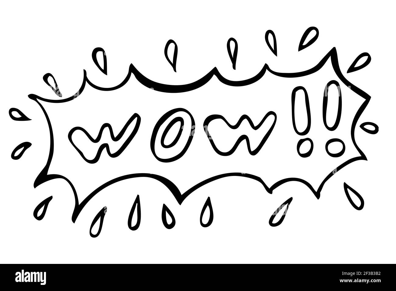 Hand Draw Sketch Vector Surpise or shock expression, Wow Stock Vector ...