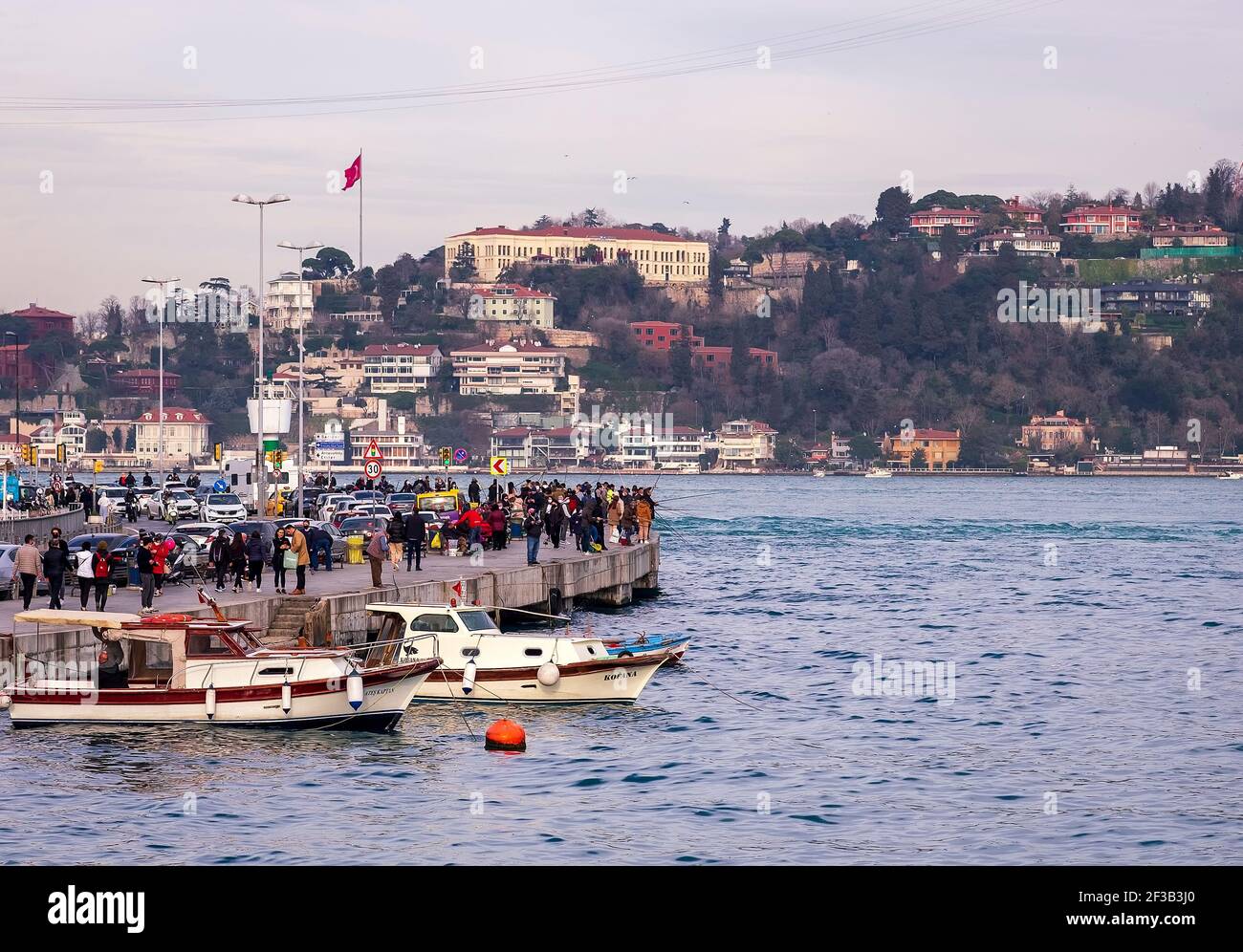 istanbul, Turkey - 13 March 2021 : Buildings in Bosphorus Strait Side ...