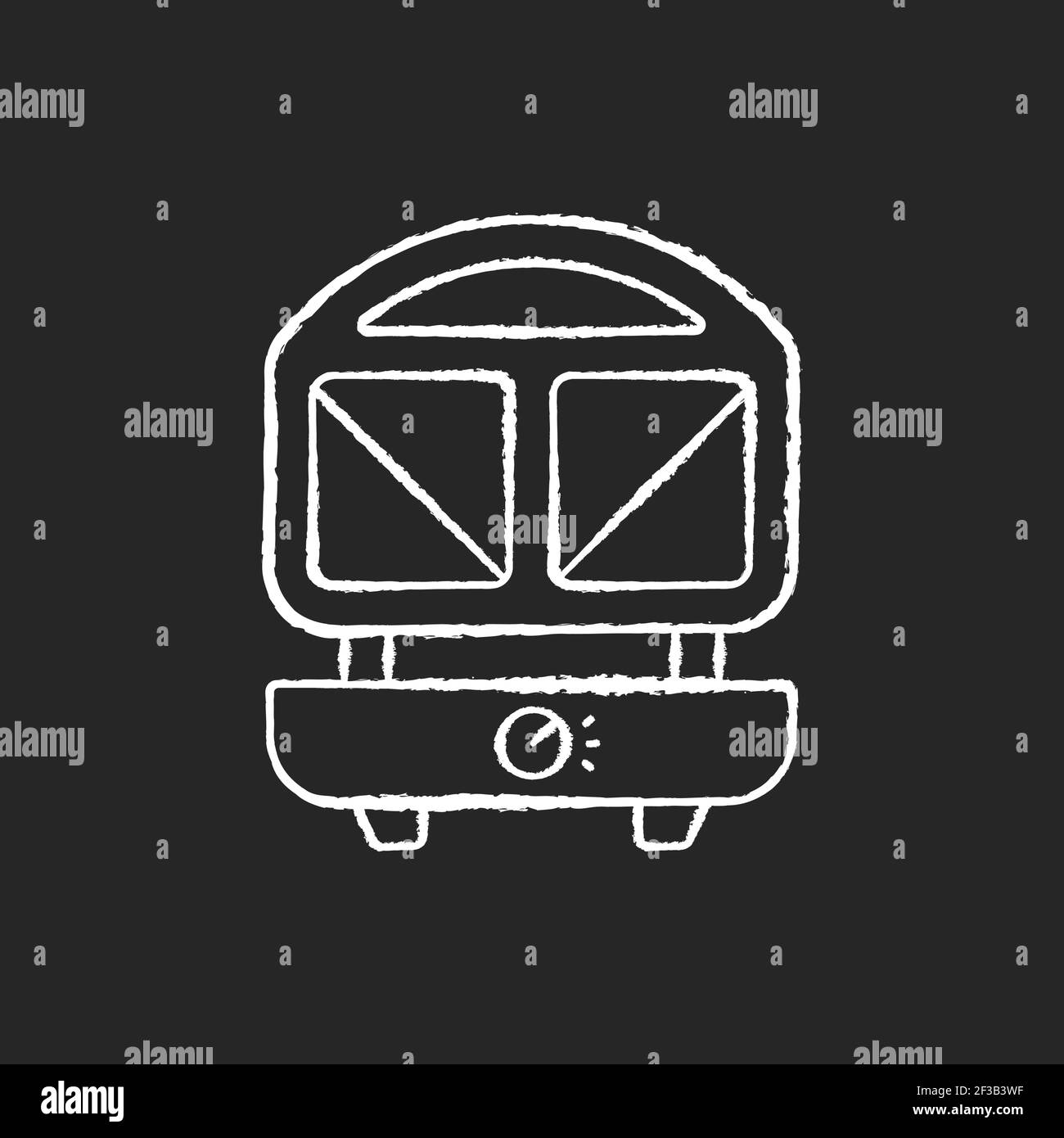 Sandwich press chalk white icon on black background Stock Vector Image ...
