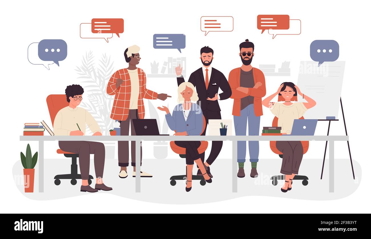 Business teamwork in openspace office, corporate office workers people ...