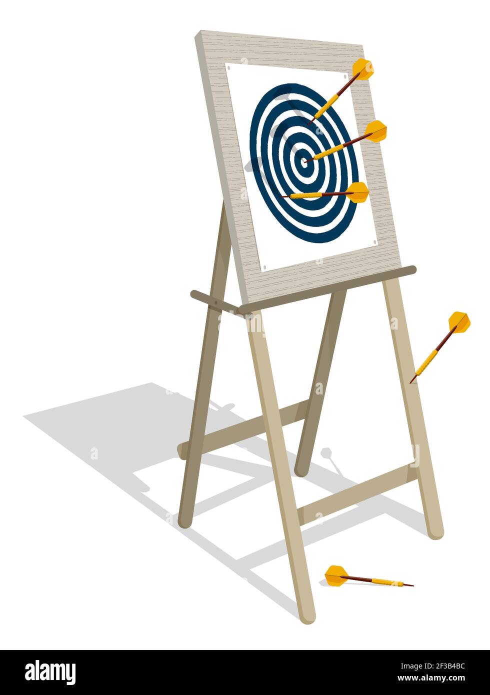 darts board target with dart arrows on tablet for education and ...