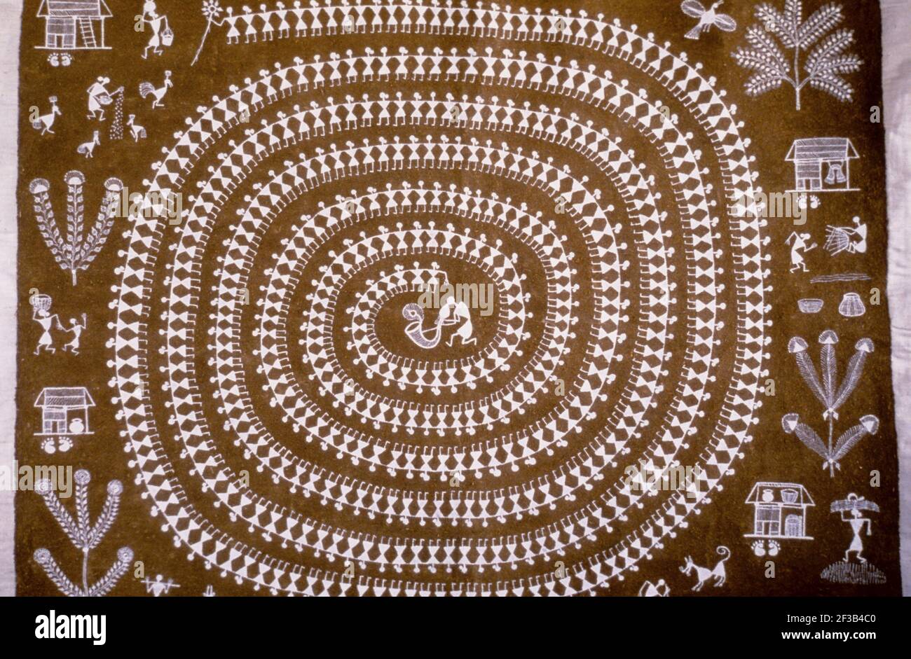 India, Warli painting, Tapra Dance, by Ganpat Stock Photo - Alamy