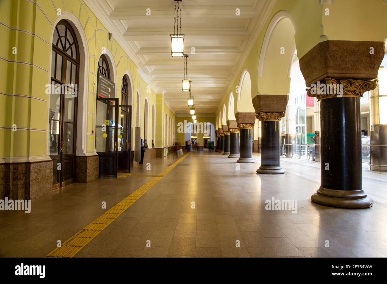 The interior of the Yaroslavsky railway station, Moscow, Russia-- is ...