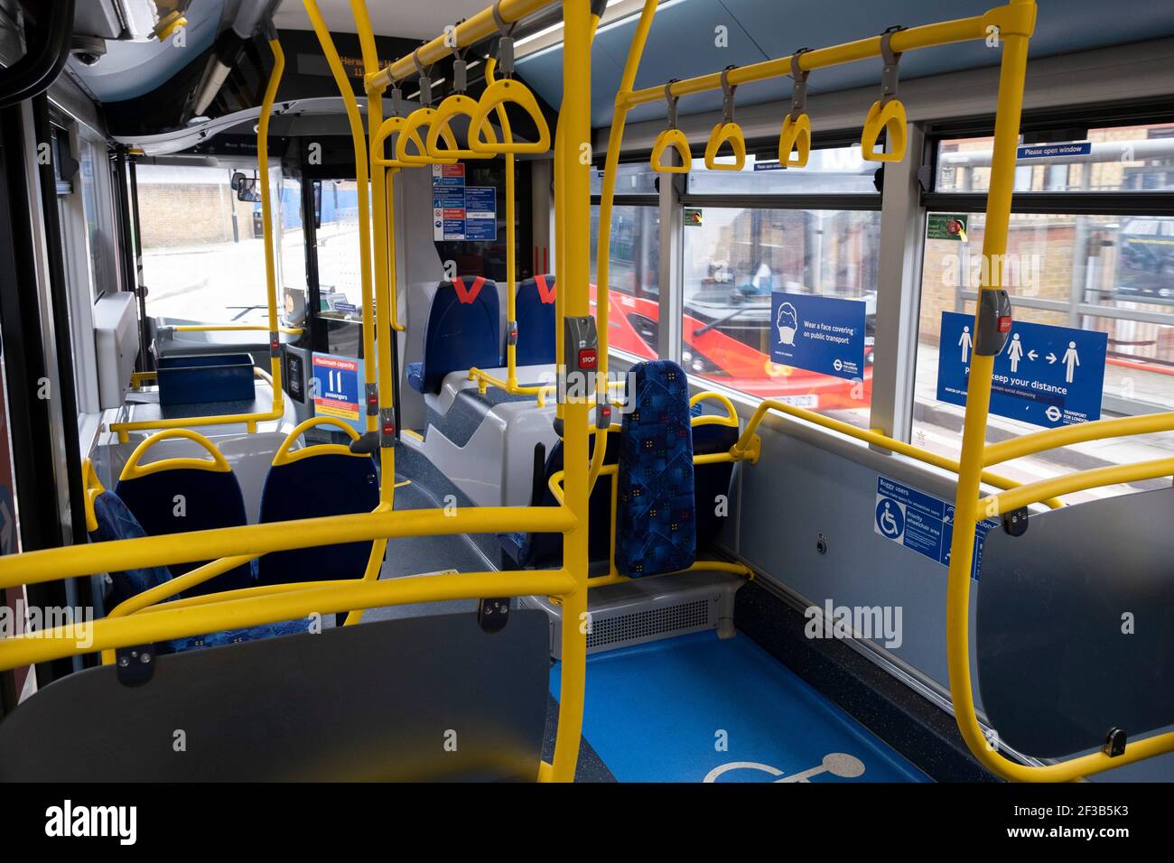 Empty bus as the national coronavirus lockdown three continues on 5th ...