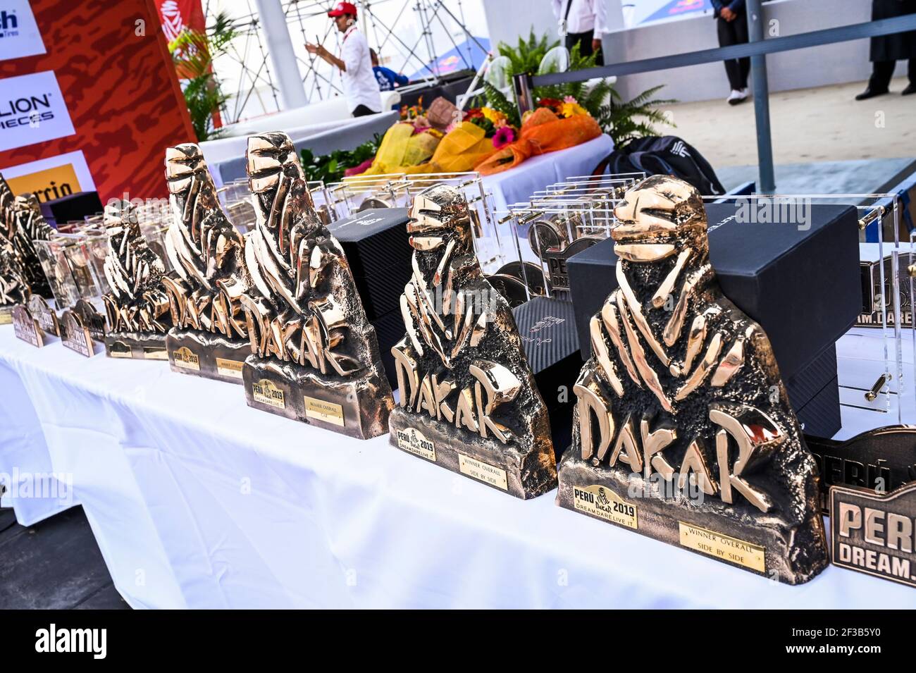Dakar trophies during the Dakar 2019, Stage 10, Pisco - Lima, peru, on ...