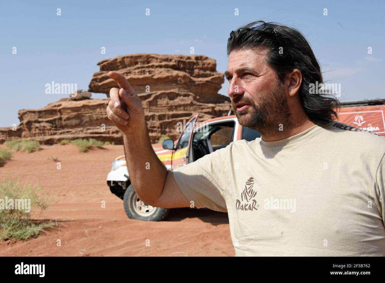 Reconnaissances of the Dakar Off-Road rally 2020 in Saudi Arabia on ...