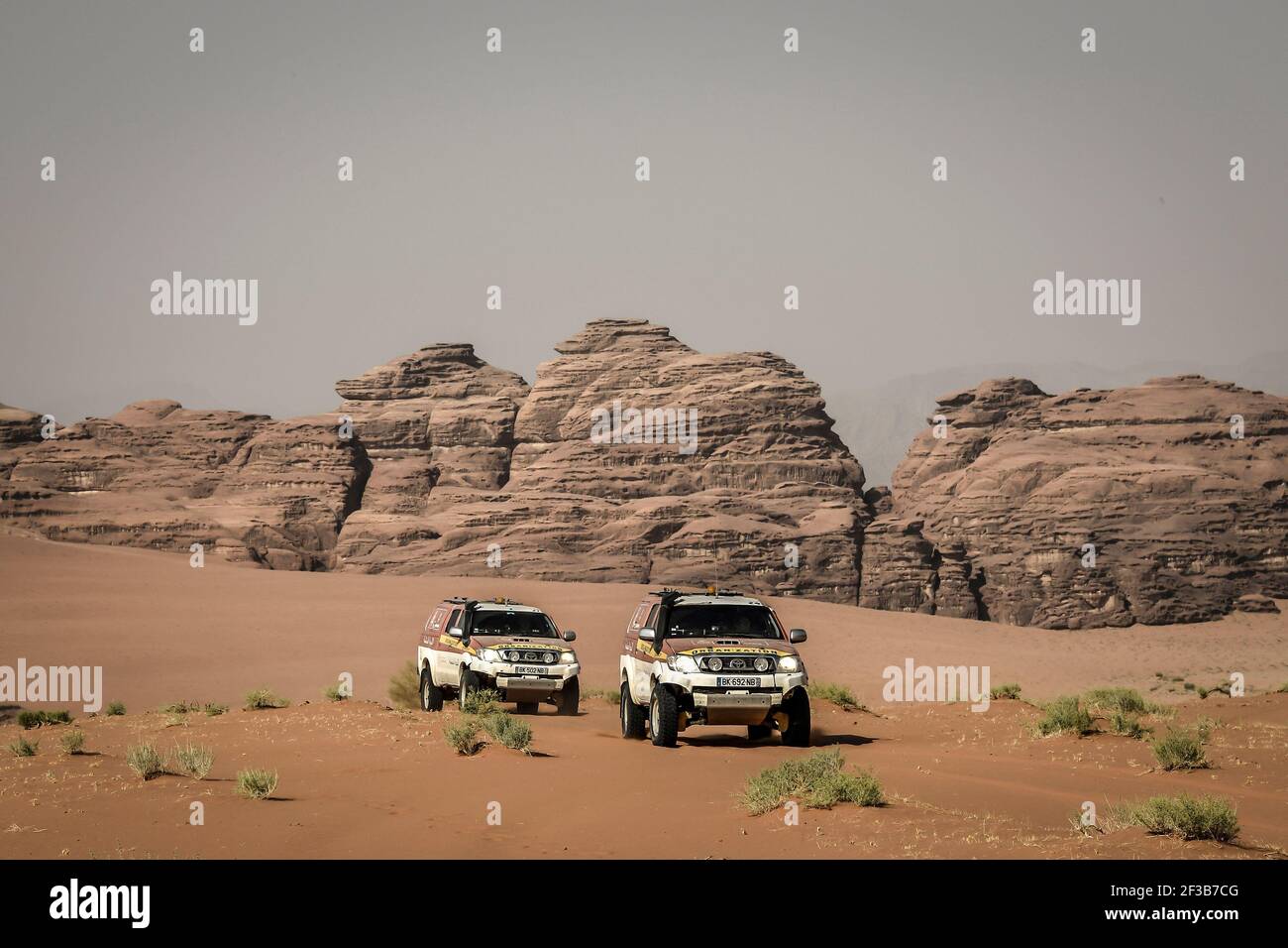 Reconnaissances of the Dakar Off-Road rally 2020 in Saudi Arabia on ...