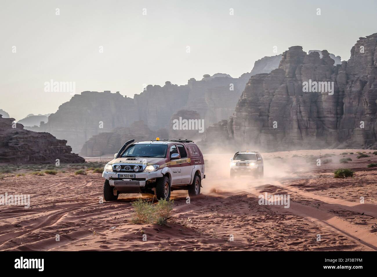 Reconnaissances of the Dakar Off-Road rally 2020 in Saudi Arabia on ...