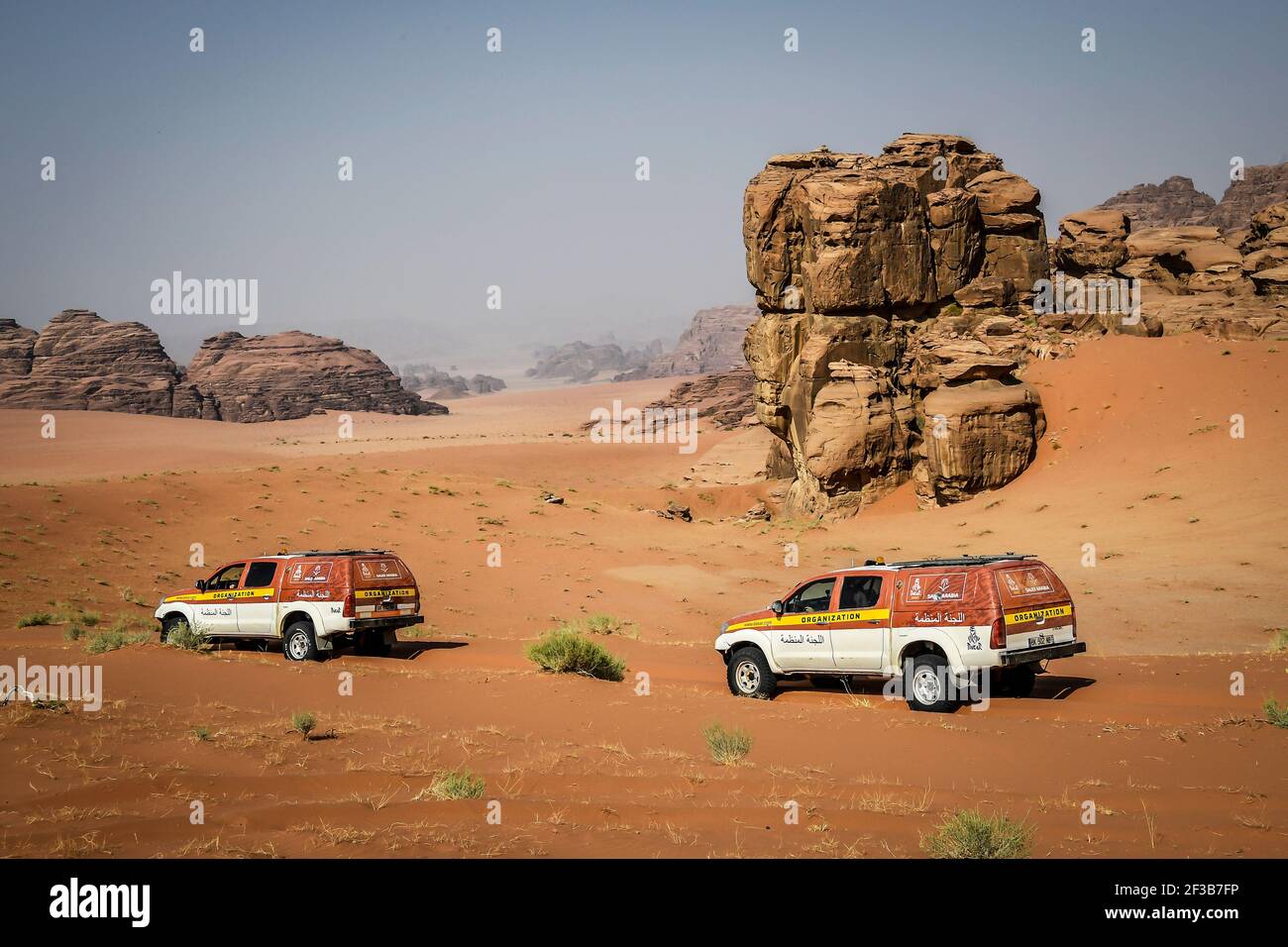 Reconnaissances of the Dakar Off-Road rally 2020 in Saudi Arabia on ...