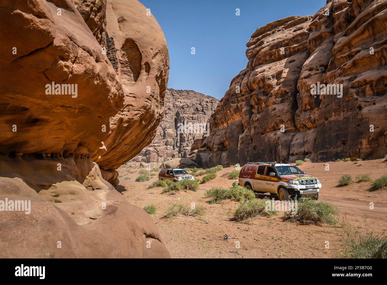 Reconnaissances of the Dakar Off-Road rally 2020 in Saudi Arabia on ...