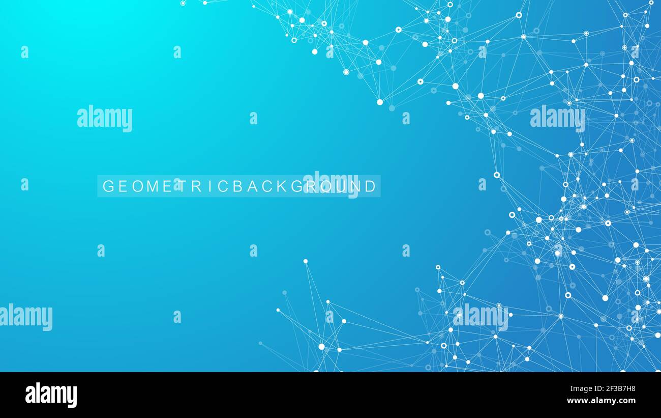 Geometric abstract background with connected lines and dots ...