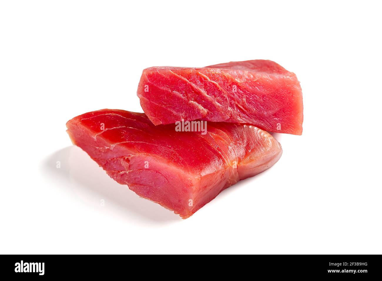 fresh yellowfin sliced tuna steak isolated on a white background ...