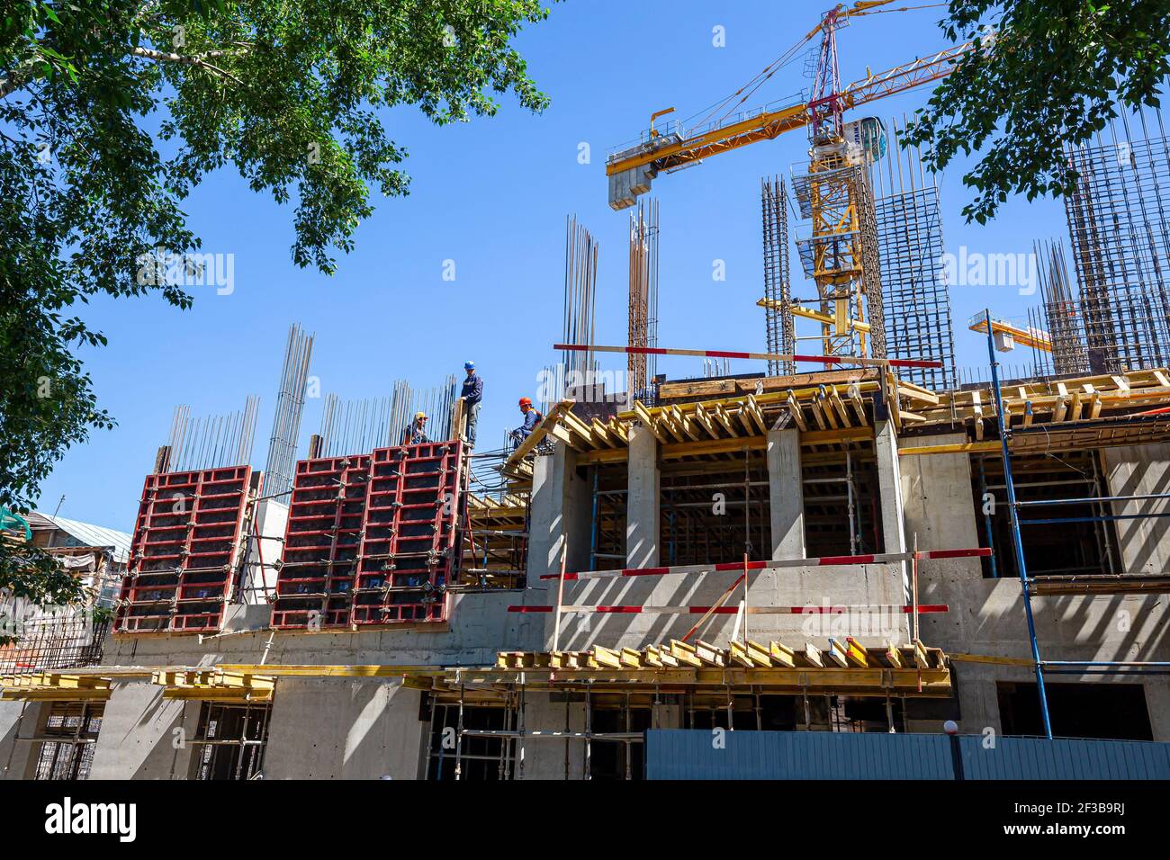 Construction site. Industrial image -construction of multi-storey ...