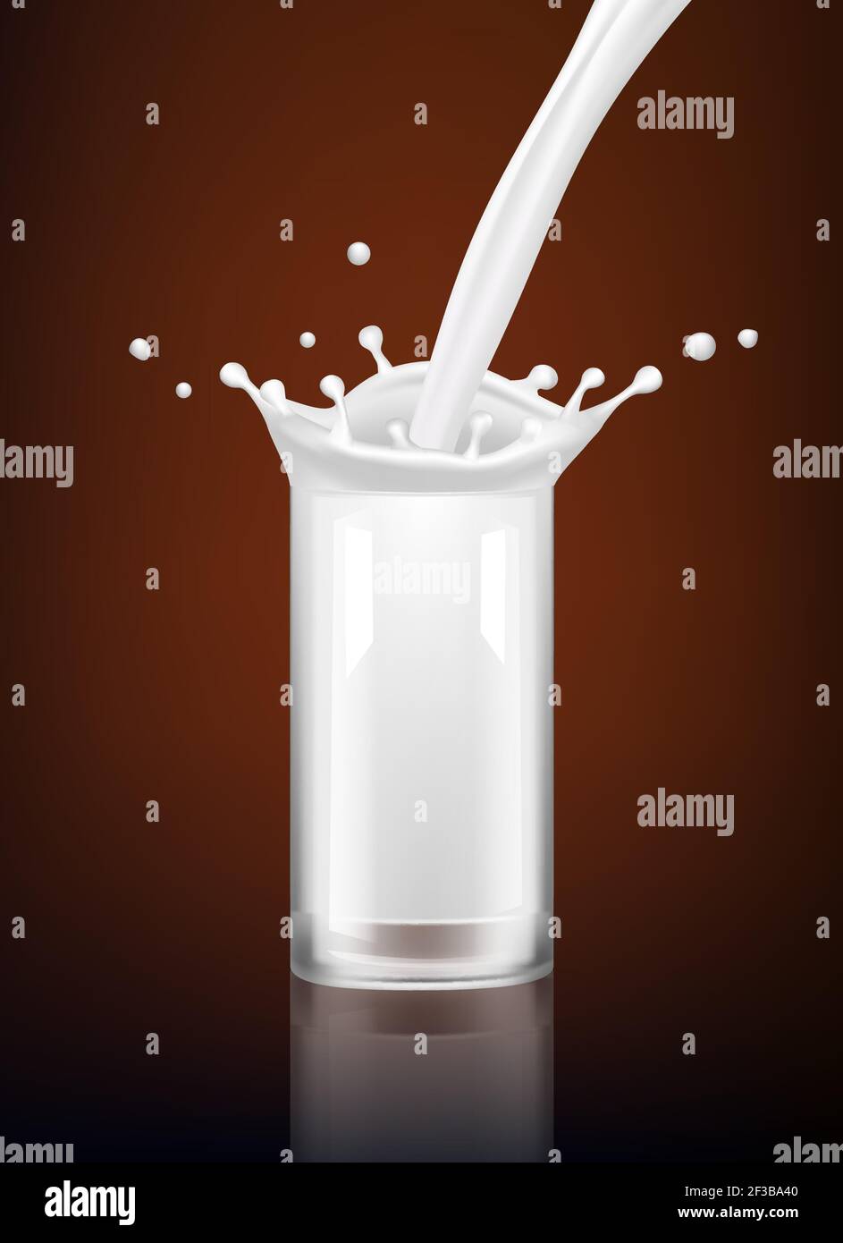 Kefir yogurt milk glass Stock Vector Images - Alamy